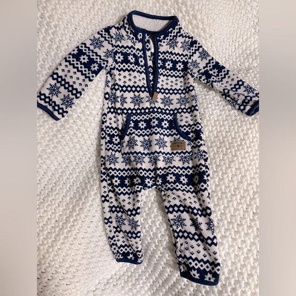 Carter's | One Pieces | Carters Blue And White Nordic Footie One Piece ...